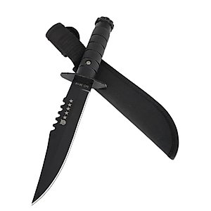 DOOM BLADE 11" Hunting Knife - Fixed Blade Knife with Sheath - Tactical Boot Knives - Tactical Bowie Survival Knife for Camping, Hunting,Outdoor, Hiking Fishing (Black)