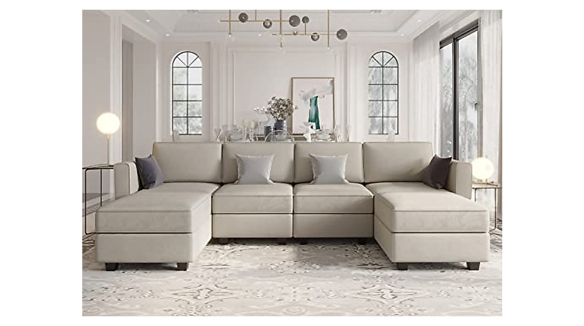 Belffin Modular Sectional Sofa - Versatile U-Shape Velvet Couch