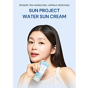 THANKYOU FARMER Sun Project Water Sun Cream 1.75 Fl Oz (50ml) - Travel Size Sunscreen, Face Sunscreen for Sensitive Skin, Korean Sunscreen for Face