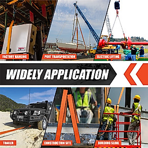 2 Pack 2”x10FT Supper Sturdy Lift Sling Straps, 18800 Pound Capacity Heavy Duty Eye-Eye Nylon Strap for Hoist, 2-Ply Polyester Rigging Straps, Tree Saver Recovery Straps Web Sling Winch