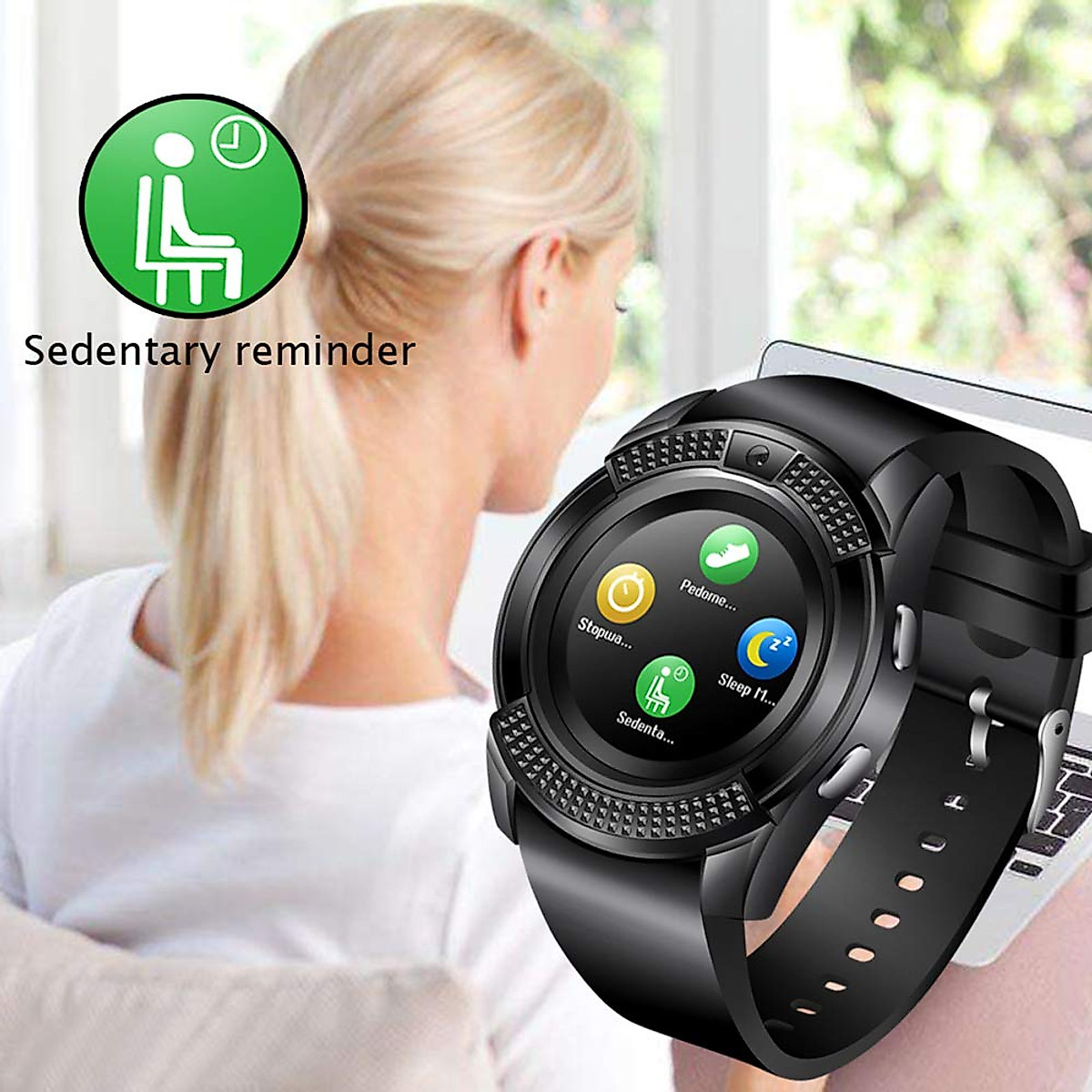 AKDSteel Y1 blueteeth Smart Watch with Touch Screen Camera/SIM Card Slot Waterproof Smart Watch Black Fashion CE