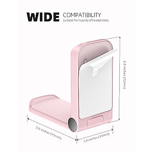 Lamicall Headphone Stand, Sticky Headset Hanger - Adhesive Headphone Holder Hook Mount, Headset Stand Holder Clip Under Desk, Earphone Clamp for Airpods Max, HyperX, Sennheiser, Pink