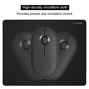 Cyanbone Mini Mouse Pad Small Size 2 Pack, Portable Mouse Pad for Laptop Waterproof, Cute Travel Mousepad Black with Non Slip Rubber Base for Wireless Mouse - 5.5 x 7 Inch