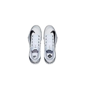 Nike Alpha Huarache Elite 4 Low MCS FD6255-100 White-Grey-Black Men's Baseball Cleats 11.5 US