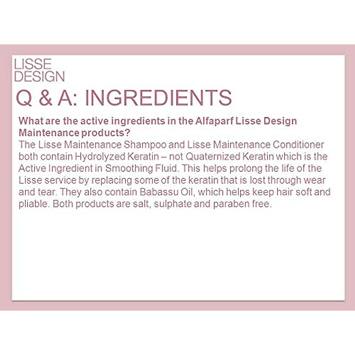 Alfaparf Milano Keratin Therapy Lisse Design Maintenance Conditioner - Sulfate Free - Maintains and Enhances Keratin Treatments - 8.45 Fl Oz (Pack of 1)