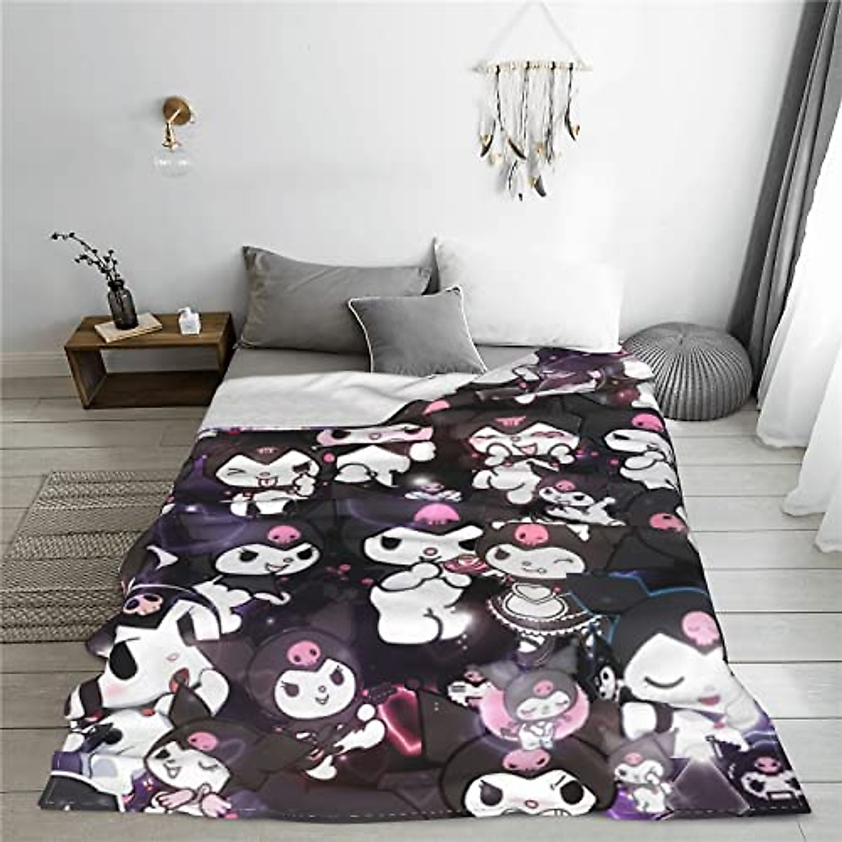 Kawaii Super Soft Blanket Cute Plush Blanket All Season Flannel Fleece Blanket for Kids Adult Sofa Bedding Living Room Decor 50"X40"