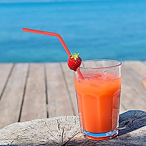 200 Pcs Disposable Drinking Straws, Colorful Long Flexible Bendy Straws (0.23'' diameter and 10.2" long)