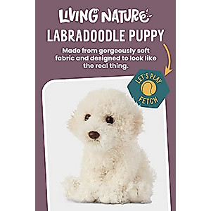 Living Nature Labradoddle Puppy Stuffed Animal | Fluffy Dog Animal | Soft Toy Gift for Kids | 6 inches