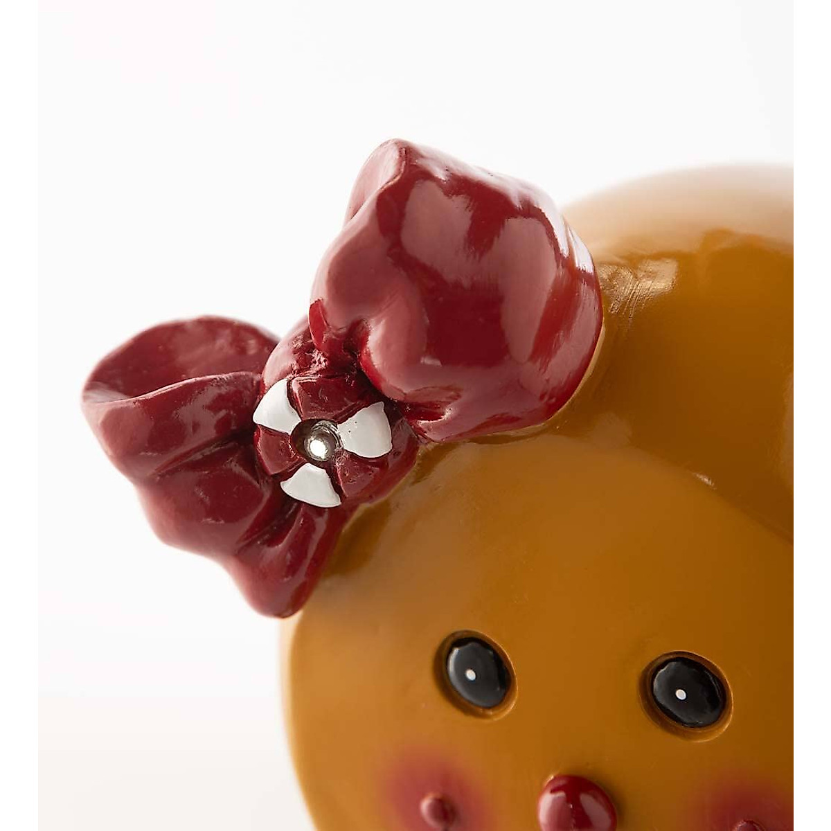 Plow & Hearth Indoor/Outdoor LED Light-Up Christmas Gingerbread Girl Shorty Statue, LED Lights with Auto-Timer, Sweet Details, Holiday Accent, Battery-Operated, 9" L x 7¾"W x 18" H