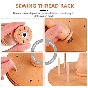 SEWACC Wooden Spool Holder Sewing and Embroidery Thread Rack and Organizer Thread Rack for Sewing Quilting Embroidery Hair- braiding 16cm