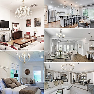 Volxon E12 Candelabra Bulb 60 Watt Equivalent, B11 C35 Dimmable Led Chandelier Light Bulbs, Bright E12 Led Bulb Daylight White 5000k 550 LM, Clear Glass, for Chandeliers, Ceiling Fan, 5 Pack