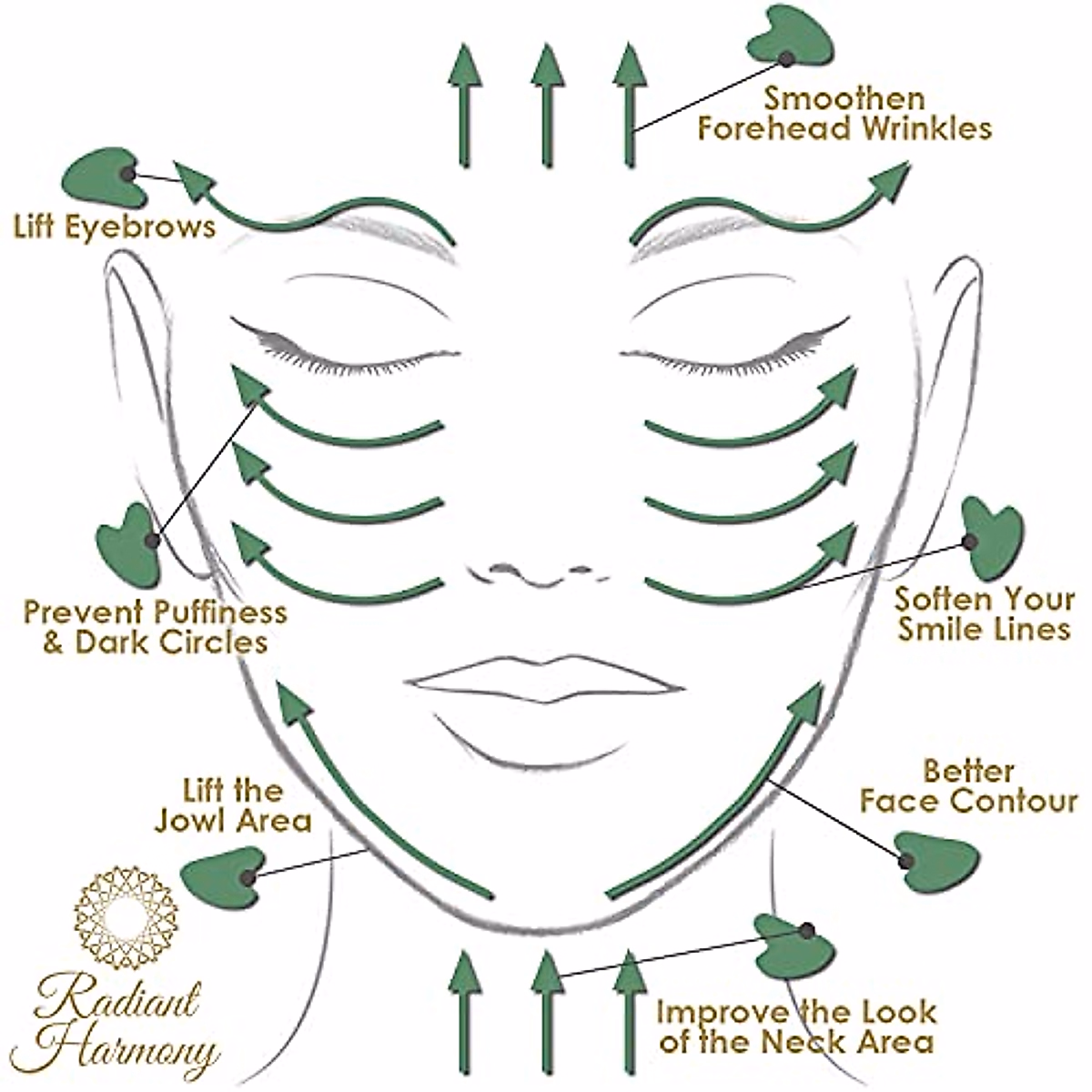 Jade Gua Sha Tool - Safe, Giftable, Authentic & Travel Friendly w/Instructions