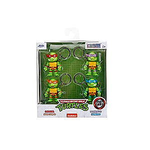 Teenage Mutant Ninja Turtles 2.5" 4-Pack Keychain Collectible Die-Cast Figure, Toys for Kids and Adults