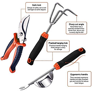 LANNIU Garden Tool Set, 27 Piece Stainless Steel Heavy Duty Gardening Tool Set, Gardening Tools for Women/Grandparents/Parents