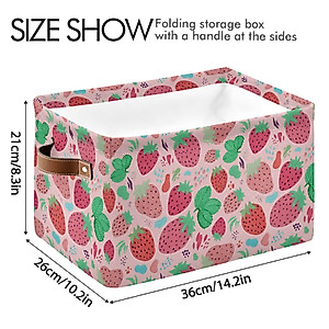 Strawberry Rectangular Storage Basket Organizer Bin Shelf Baskets For Clothes Gifts For Home Office Dorm