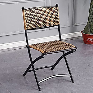 GFHLP Garden Chairs Table Set Rattan Furniture Dining Folding Chairs Lazy Lounge Chair Balcony Summer Chair Home Backrest Dining Table (Size : Small)