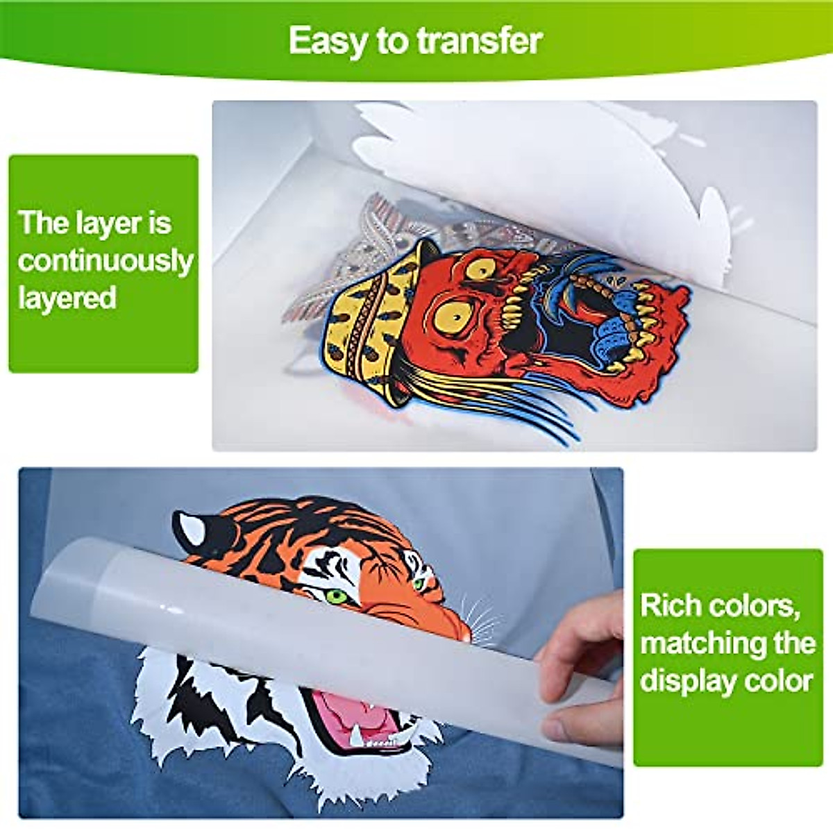 CenDale DTF Transfer Film 8.5"x14" - 30 Sheets Premium Thick Double Sided DTF Film for Sublimation Hack, Direct to Film Printing on Dark and Light T-shirts, Cold & Hot Peel DTF Paper, 140gsm Matte