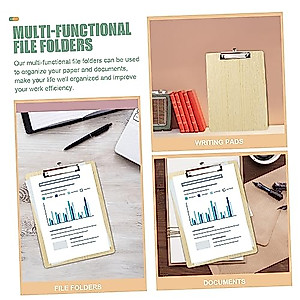 MAGICLULU 2pcs Folder Board Paper Folders Metal Clipboards Pencils File Folder A4 File Clip Folder Hard Plastic Clipboard Exam Paper Clips Wooden Writing Board Writing Base Plate