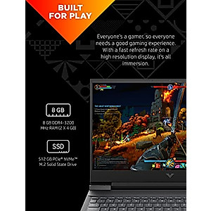 Victus 16 Gaming Laptop, AMD Radeon RX 5500M, AMD Ryzen 5 5600H, 8 GB RAM, 512 GB SSD, Full HD IPS Display, Windows 11 Home, Backlit Keyboard, Fast Charge, Enhanced Thermals (16-e0020nr, 2021)