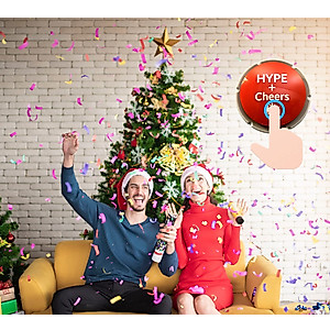 Airhorn Can Sound Button with Applause and Cheers, Funny Easy Button, Noise Maker Buzzer for Office, Sporting Event, Dance Party, Fun Classroom, Desk Toy, Gag Birthday Gift, Gadget for Teens, DJ HYPE