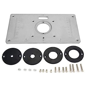 Router Table Insert Plate, Aluminum DIY Router Table for Woodworking (235mm x 120mm x 8mm Silver)