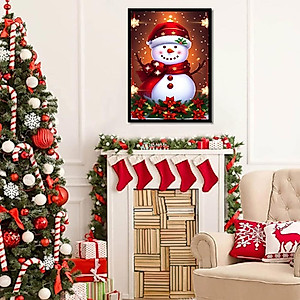 LWZAYS Christmas Diamond Painting Kits, Snowman Diamond Art Kits for Adults, 5d Diamond Painting Kits for Adults,Gem Art with Diamond Painting for Home Wall Decor 12 x 16inch