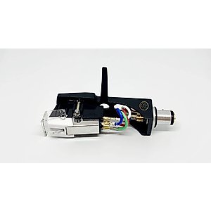 Cartridge and Stylus, needle and Black Headshell with mounting bolts for Pioneer PL50, PL518, PL512, PL530, PL630, PLA45D, PLA35, PL516, PL88FS, PL61, PL600, X1300, PL335, PL120, PL30, PL320