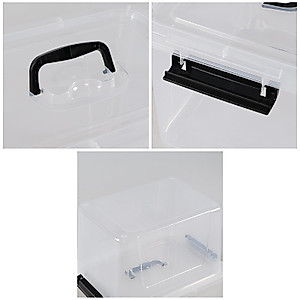 Kiddream 10.5 Quart Clear Storage Boxes, Plastic Bins with Lids and Handles Set of 4