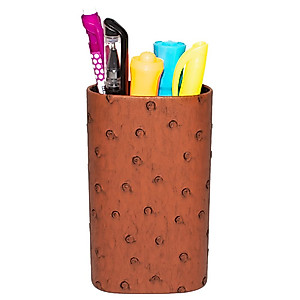 Calabria Desktop Eye Glasses Holder Soft Lining Weighted Base Brown Mens Womens Eyeglasses Stand Case Nightstands PU Leather