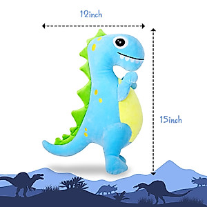 Gaudiutitia Car Pillow for Kids Stuffed Dinosaur Plush Vehicle Shoulder Pads Seat Belt Pillow Seatbelt Pillow for Boys and Girls Headrest Animal Travel Pillow Automobile Interior Accessories