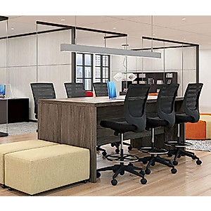 8ft Rectangular High Top Conference Room Collaboration Table in Artisan Grey Finish