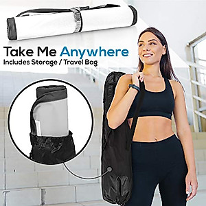 SereneLife Gymnastics Inflatable Air Tumbling Mat - 9.8 Ft Outdoor/Home Indoor Gymnastics Mat Air Tumbling Mat Track - Floor Tumble Track Mats For Gymnastics, Yoga, Cheerleading - (Black)