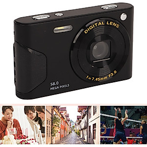 4K HD Digital Camera, 4K HD Smart Camera 2.7in TFT Screen Auto Focus 800mAh 58MP Face Recognition for for Picture Shooting (Black)