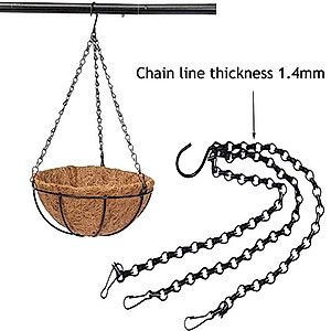 Acronde 4PCS Black Metal Hanging Chains 3 Point Holder Anti-Rust Paint Black Chain for Bird Feeders, Planters, Lanterns, Billboard, Wind Chimes, Flower Pot Garden Outdoor Use