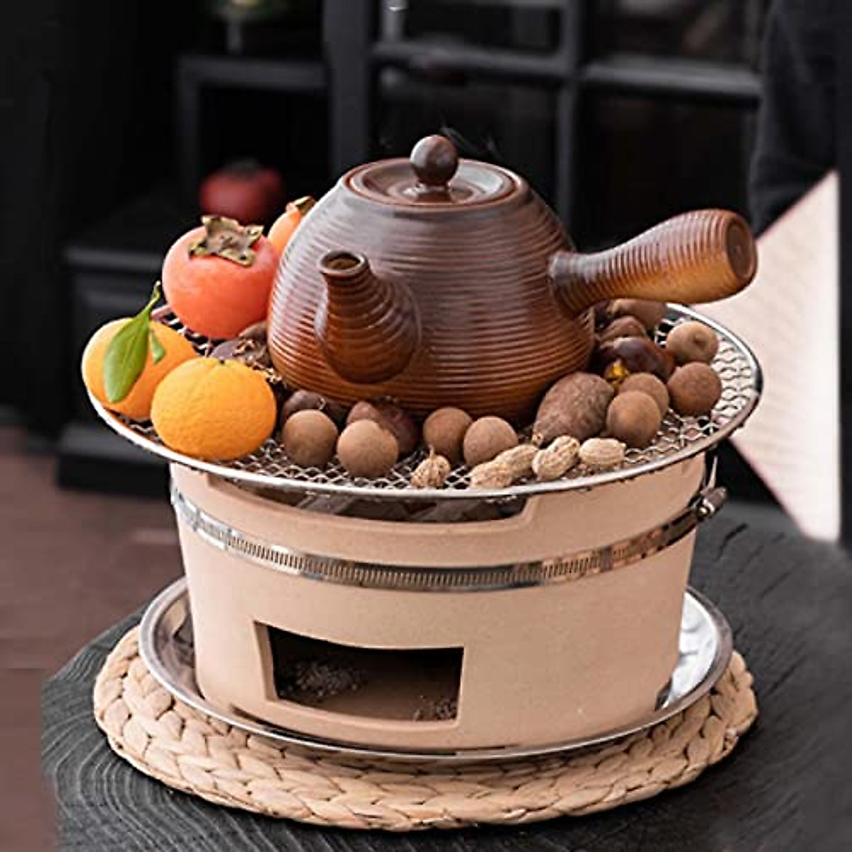 MagiDeal Portablel Clay BBQ Camping grill Carbon Furnace Grill Outdoor Hot Pot for Picnic Travel Cooking Camping Picnic Garden