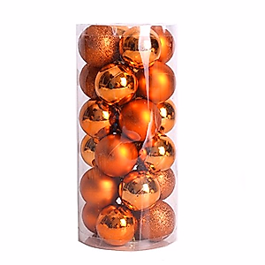 QAZIUY 24Pcs Christmas Ball Ornaments Mini Shatterproof Christmas Tree Decorations 1.57" 24pcs Shiny and Polshed Glossy Christmas Tree Ball Ornaments Decorations 1.5''