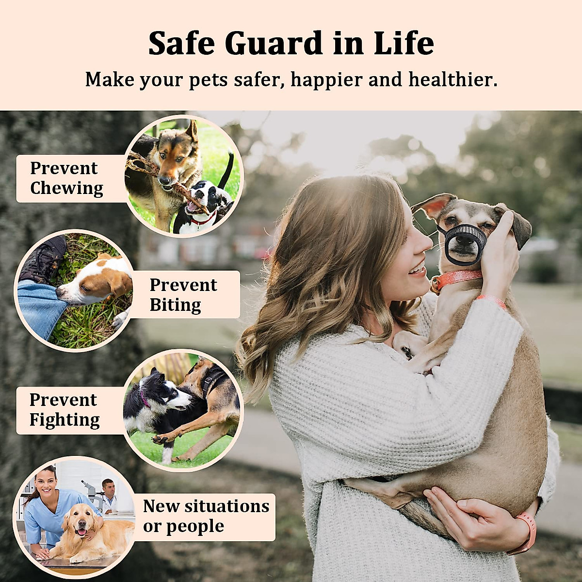 Mayerzon Soft Mesh Muzzles for Small Medium Large Dogs