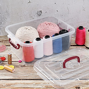 Bblina 2 Packs 8 Liters Clear Storage Boxes, Plastic Latching Container Tote with Lids