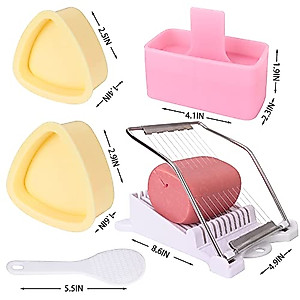 UERIAJIL Musubi Mold, Musubi Maker Press,Onigiri Mold, Non-Stick Luncheon Meat Slicer,Sushi Making Set for Delicious and Professional Results