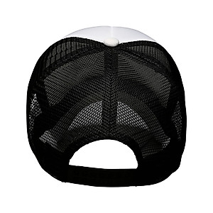 lycycse Smile Face Trucker Hat Retro Mesh Baseball Cap with Smile Patch Foam Neon High Crown Y2K Hats for Men Women (Black)