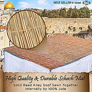Sukkot Hadar- Kosher Reed Schach-Natural Reed Sukkha Mat, Highly Dense Whole Reed Peeled– Easy Assembly – 6x8-Feet