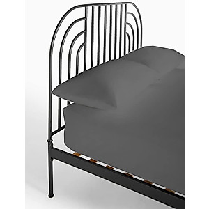 Cot Sheet Set 30x80,100% Cotton 4 PC Cot Sheets Dark Grey, Fitted Cot Sheet-Perfect for Narrow Twin/RV Bunk/Guest Bed Replacement/30 x80 Mattress-Fits Upto 4"-8" Deep Mattress,Cot Size Sheets