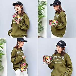 BIAOTIE Large Capacity Wristlet Wallet - Women Printed Nylon Waterproof Handbag Clutch Purse (F-16)