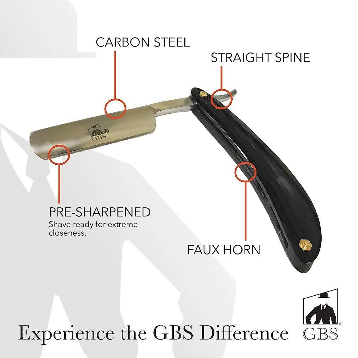 G.B.S Straight Razor Wet Shaving Kit - Classsic Shave Grooming Gift Set for Men - Includes: Straight Edge Razor, Shaving Brush, Alum Block, Shave Soap, Shave Mug Bowl,Sharpening Strop and Paste