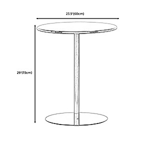 CODOMI Mid-Century Coffee Side Table Round Metallic Side Table Modern Small Round Table Contemporary Pedestal Side End Table for Living Room Household Restaurant - 23.6" L x 23.6" W x 28.7" H White
