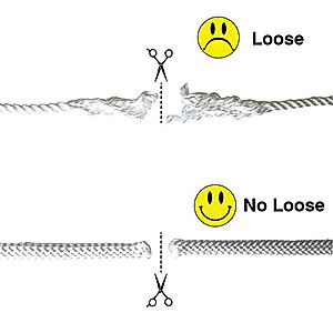 DIIG Sun Shade Sail Rope, Outdoor 50 Feet Diamond Solid Straps Braid Polyester Line - 1/4” All Purpose Tie-Down Ropes for Garden, Patio, Camping, Sailing & Flag Flying (White)