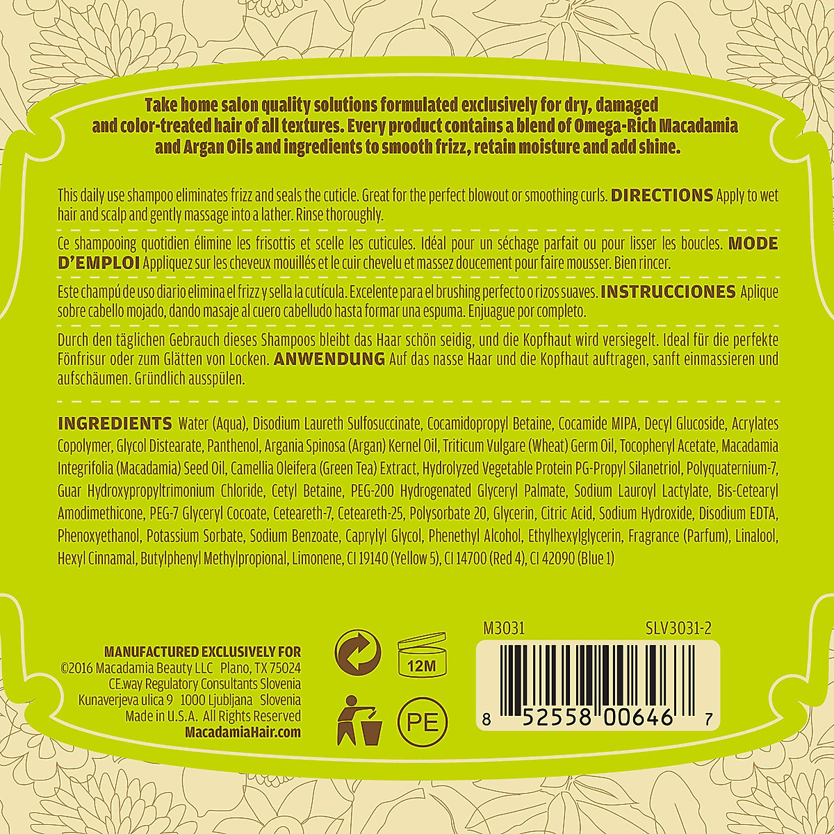 Macadamia Natural Oil Smoothing Shampoo 10 oz