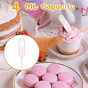 Yuanchu Plastic Pipettes,100 Pcs 4ml Cupcake Pipettes Dropper Transfer Squeeze Syringes Disposable Pipettes Suitable for Chocolate Cupcakes Strawberries Mini Cakes Kitchen Supplies