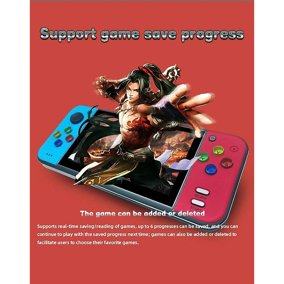 New CZT 5.1 LCD Screen Cool Color Handheld Game Console Multiple simulators Built-in 5000 Games can be archived Support HDMI Output/Video/Music/e-Book/Rechargeable Lithium Battery (Gray)