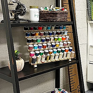 2-60 Spool Cone Wood Thread Racks (Holds120 Spools) Hardwood, Freestanding or Wall Mount | Fits Mini-King Size Cones & Most Spools | for Sewing, Embroidery, Quilting, & Specialty Thread Storage